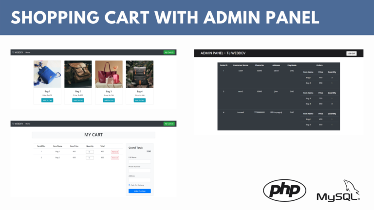 Admin Login Panel Using Php And Mysql Tj Webdev Store 4915
